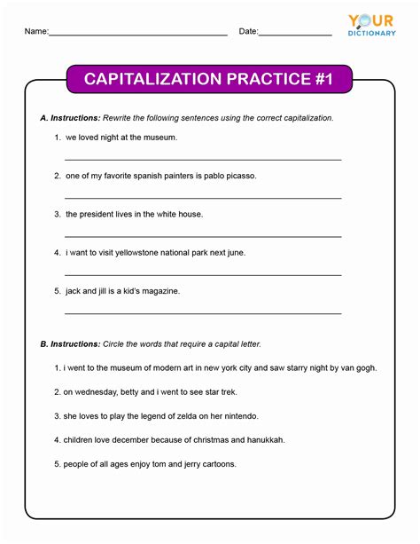 Capitalization Worksheets 4th Grade Pdf Lovely 4th Grade Capitalization