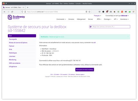 Utiliser La Console De Secours Scaleway Le Blog Technique De Microlinux