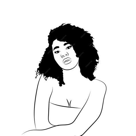 Silueta De Mujer Negra Vector Premium