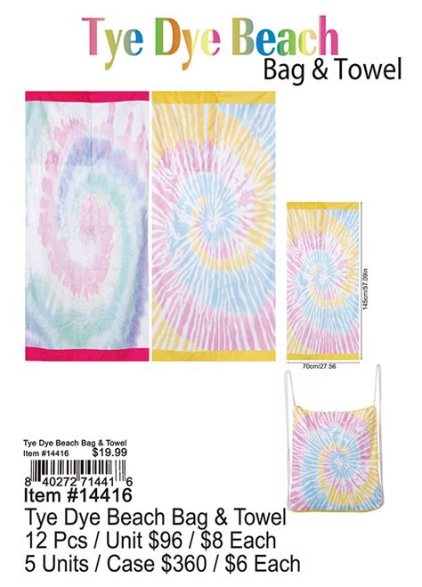 Tye Dye Beach Bag And Towel Puka Creations
