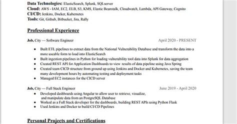 Software Engineer Resume Album On Imgur