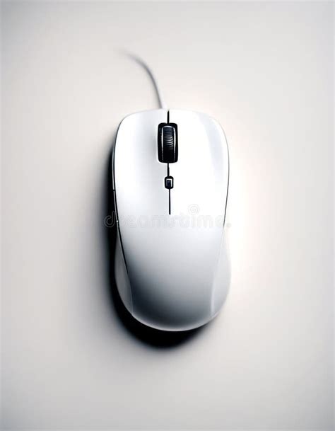 Top Mouse View White Computer Scroll Wired Cable Equipment Isolated Stock Illustration