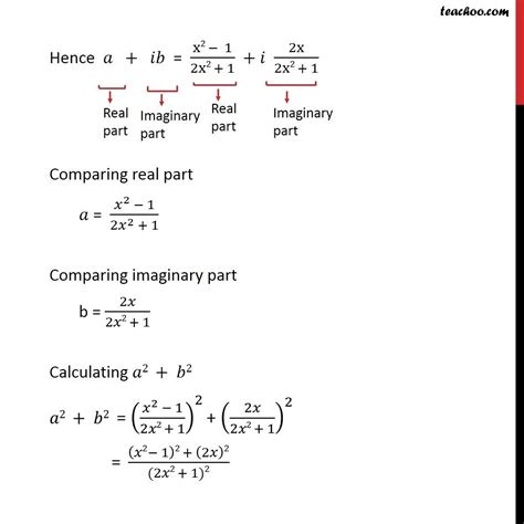 Misc 6 If A Ib X I 2 2x2 1 Prove A2 B2 Miscellaneous