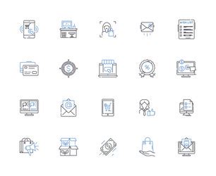 Assembly Line Work Line Icons Collection Conveyor Vector Image