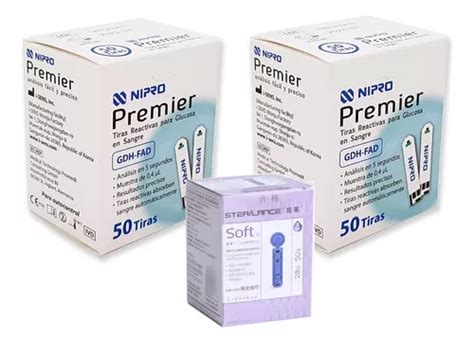 100 Tiras Reactivas Ó Cintas Nipro Premier 50 Lancetas