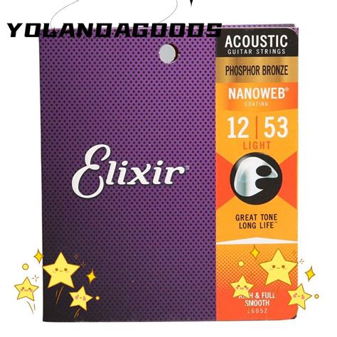 สายกีต้าร์โปร่ง Yola 16052 16027 11052 Bronze Elixir Guitar Strings