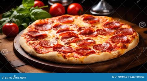 Delicious Pepperoni Pizza With Melty Mozzarella And Salami A Tasty