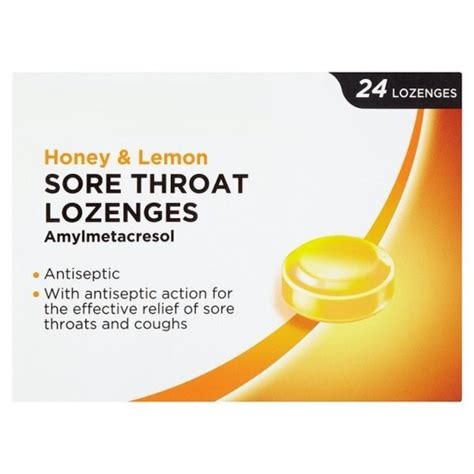 Honey And Lemon Sore Throat Dual Action Lozenges X24