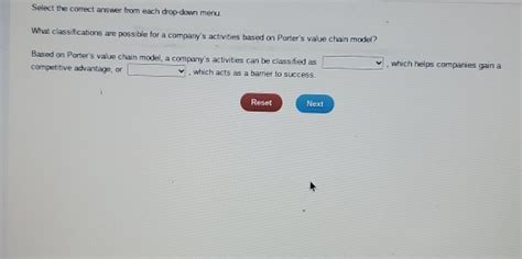 Solved Select The Correct Answer From Each Drop Down Menu What Classifications Are Possible