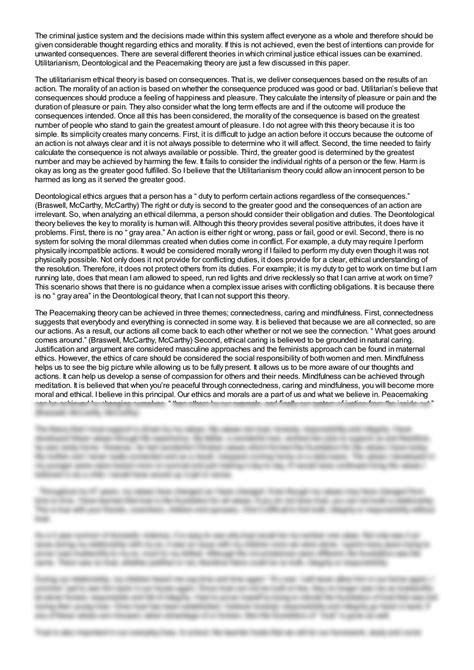 Solution Effects Of Personal Values And Beliefs On Criminal Justice