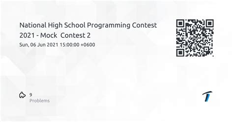 National High School Programming Contest 2021 Mock Contest 2 Toph