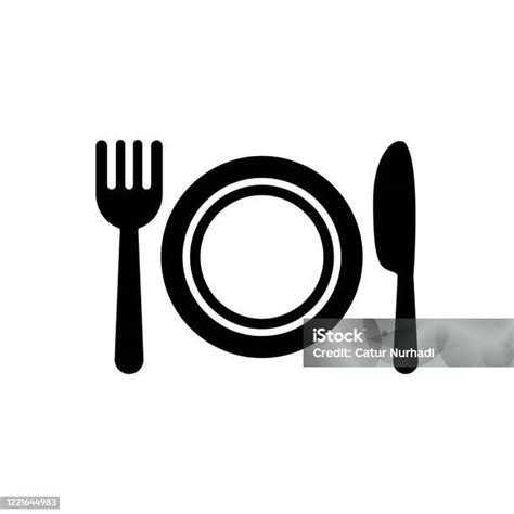 포크와 나이프 아이콘 벡터 일러스트 템플릿 디자인 유행 강철에 대한 스톡 벡터 아트 및 기타 이미지 강철 그릇 금속 Istock
