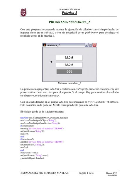 3 Sumadora Sin Botones Matlab Pdf Ingeniería De Sistemas