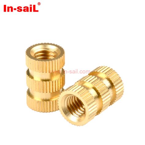 Brass Mold In Threaded Insert With Straight Knurled For Plastics Gb809