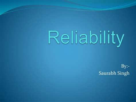 Reliability Pptx