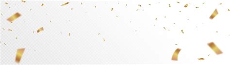 Konfetti auf transparentem hintergrund fallendes glänzendes goldenes