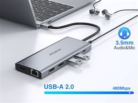 Usb C Docking Station Dual Monitor Laptop Docking Station Usbc Hub To Displayport 2 Hdmi 10gb