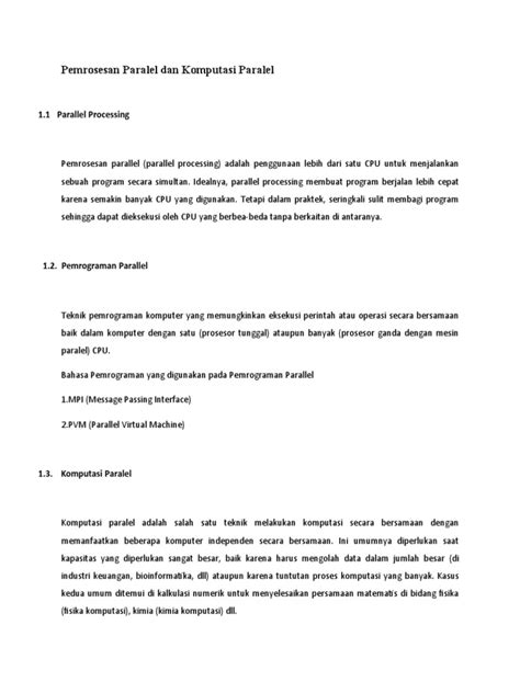Pemrosesan Paralel Dan Komputasi Paralel Pdf