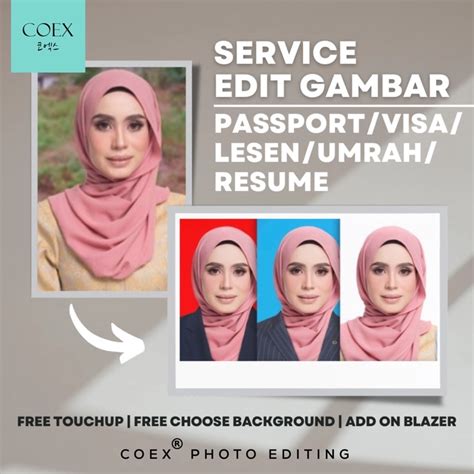 Gambar Edit Passport Visa Lesen Umrah Resume High Quality Photo