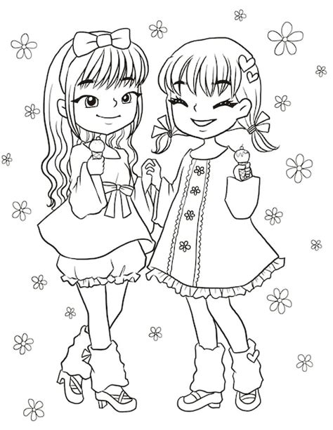 Two Girls Coloring Pages 2025