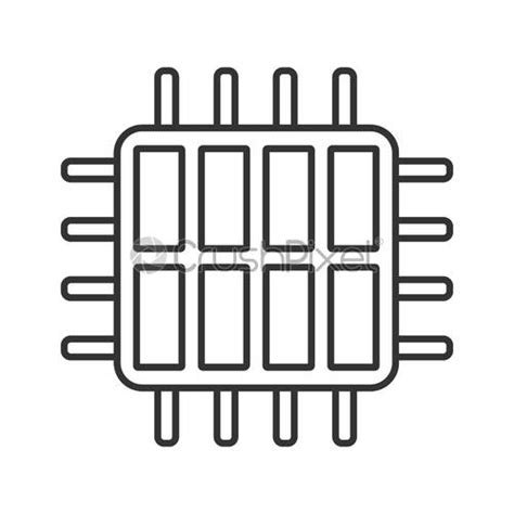 Icono Lineal Del Procesador De Núcleo De Octa Vector De Stock 3854524