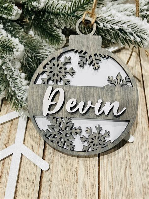 Snowflake Name Ornament Personalized Snowflake Ornament 3d Etsy