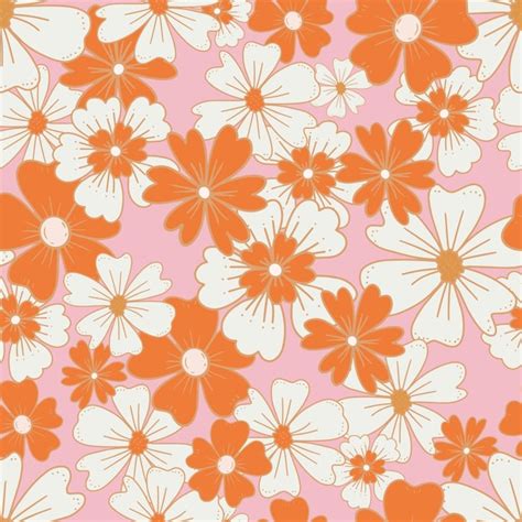 Premium Vector Floral Retro Boho Pattern Flower Power Hippie Pattern