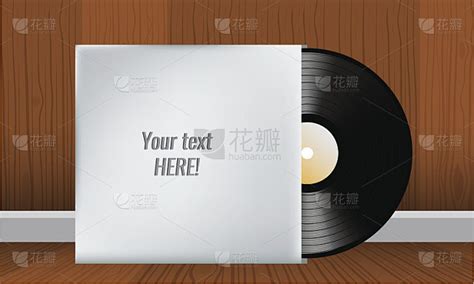 空白封套的黑胶唱片。矢量图