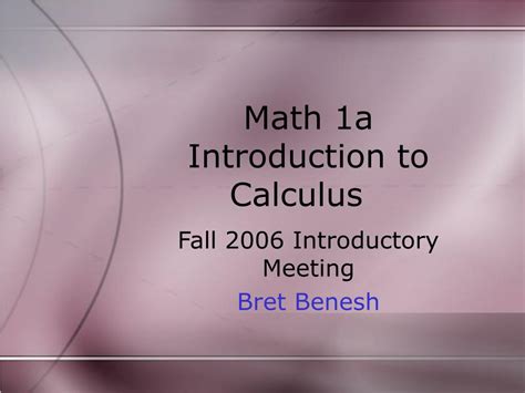 Ppt Math 1a Introduction To Calculus Powerpoint Presentation Free