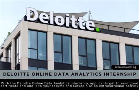 Deloitte Data Analytics Internship 2025 Online Apply Now Scholars World