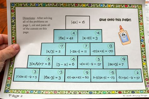 Absolute Value Equations Activity