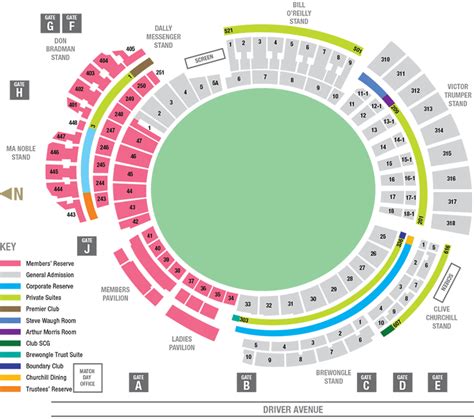 Scg Seating Map Sydney Cricket Ground Austadiums