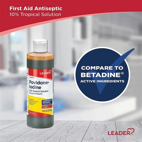 Leader Povidone Iodine 10 Prep Solution Usp First Aid Antiseptic Wound