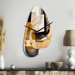 Glam Art Deco Abstract Iv Abstract Wall Clocks In Asymmetrical Fall