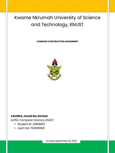 Csm 562 Compiler Construction Assignment Kaunda Pg8589621 M Phil