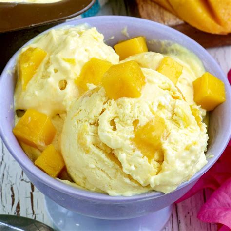 Homemade Mango Ice Cream Foxy Folksy Recipe Homemade Peach Ice