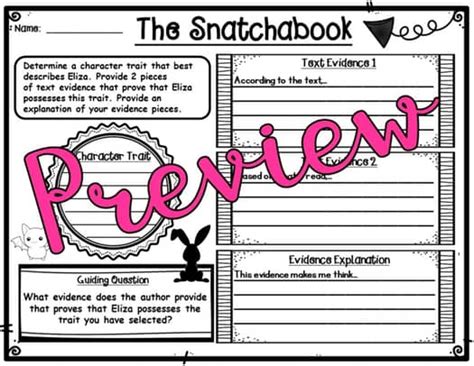 The Snatchabook By Helen Docherty Character Traits Graphic Organizers