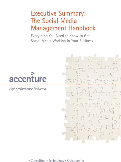 Accenture Executive Summary Social Media Handbook Pdf Social Media