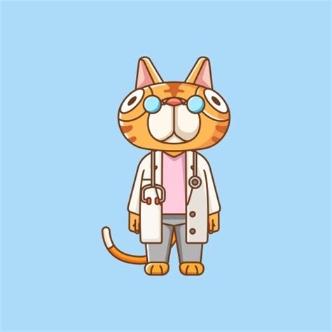 Cute Bear Doctor Medical Personnel Chibi Vector Image