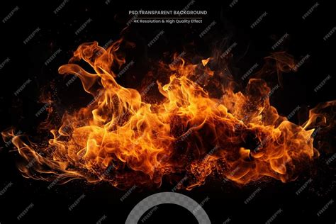 Premium Psd Flame Burns In The Fire Fire In The Grill With Smoke