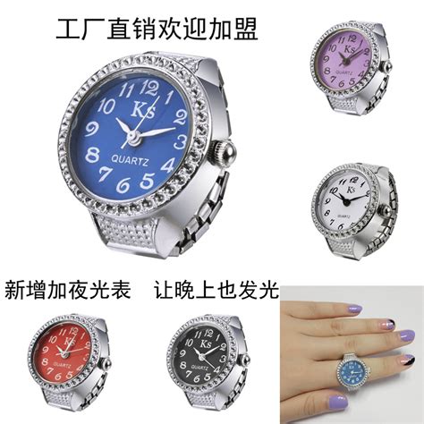 暑期特惠手表男女士款学生迷你指环戒指表夜光饰品生日礼物虎窝淘