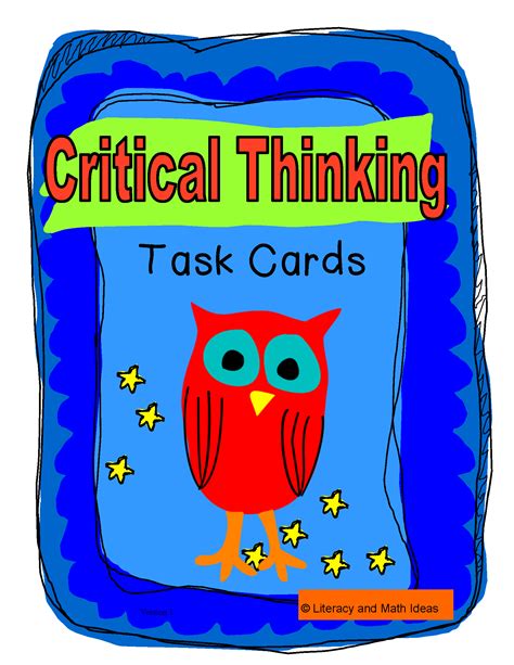 Critical Thinking Task Cards Literacy And Math Ideas
