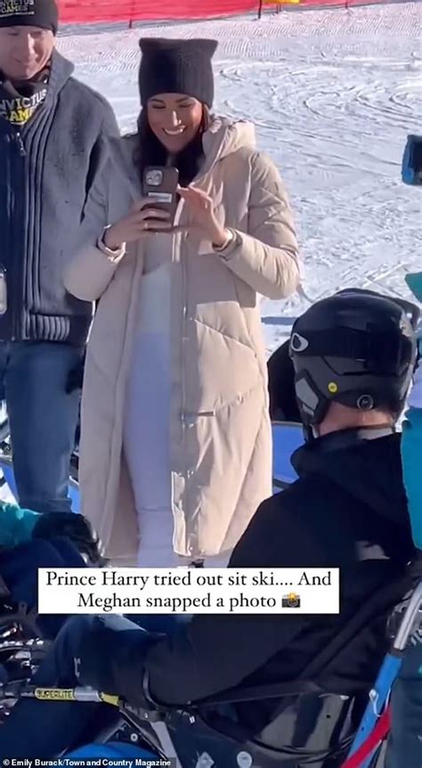 Meghan Laughs Taking Picture Of Harry Trying Sit Skiing As Sussexes Are