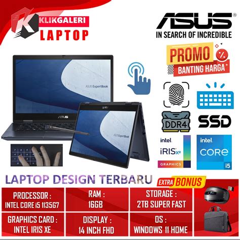 Jual Laptop Flip X360 Asus Expertbook B3402fea Intel Core I5 1135g7