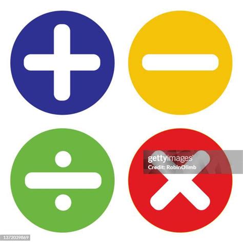 Colorful Circle Math Symbol Icons High Res Vector Graphic Getty Images