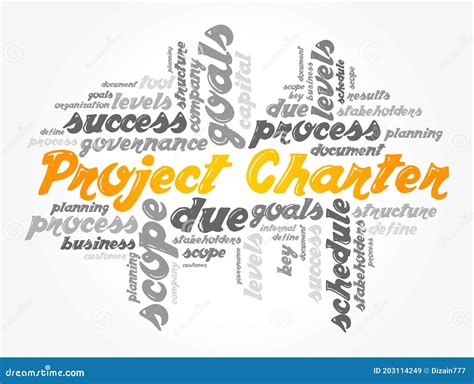 Project Charter Word Cloud Collage Concept Stock Illustration Illustration Of Dates