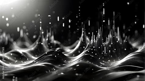 Network Technology Backdrop Futuristic Tech Silver Wave Background Ideal For Raves Clubs And