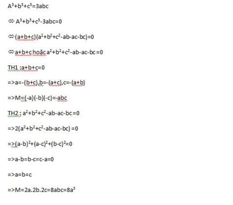 Toán Lớp 8 Cho Abc Là Các Số Thực Thỏa Mãn A3b3c33abctính Giá