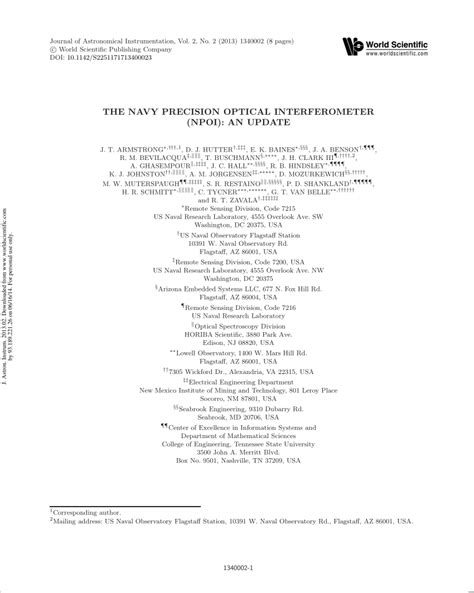 Pdf The Navy Precision Optical Interferometer Npoi An Update