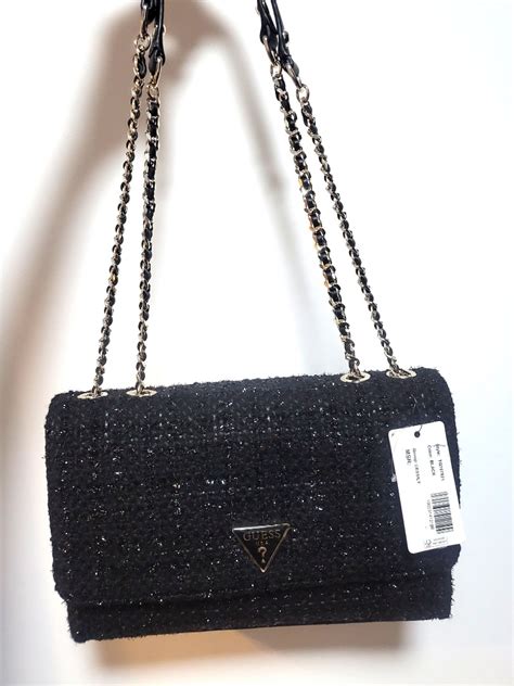 Guess Cessily Tweed Convertible Crossbody Womens Fashion Bags